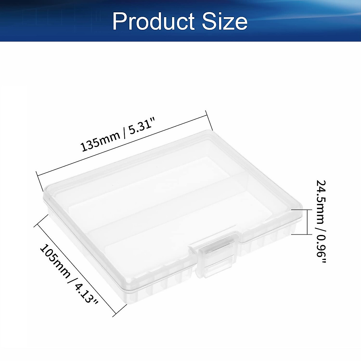 Heyiarbeit Battery Storage Case Holder Box for 48 AAA Batteries, Clear Color (1 Pack)