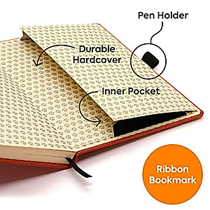 Dingbats A5 Wildlife Notebook Journal Hardcover, Cream 100gsm Ink-Proof Paper, 6.1 x 8.5 inches, 192 pages (Orange Tiger, Lined)