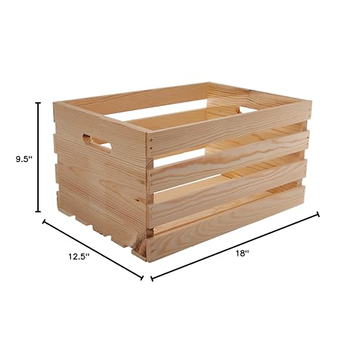 HOUSEWORKS 67140 18" Lx12.5 Wx9.5 H Large Crates & Pallet Wood Crate, 67140 18" Lx12.5 Wx9.5 H Large Crates & Pallet Wood Crate