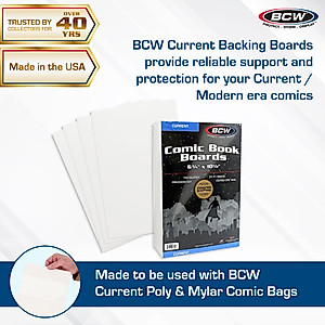 BCW NA Current Comic Book Backing Boards, 200 Count, White