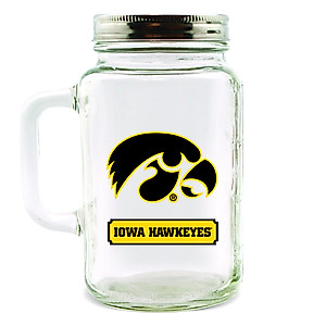 NCAA Iowa Hawkeyes 30oz Glass Mason Jar