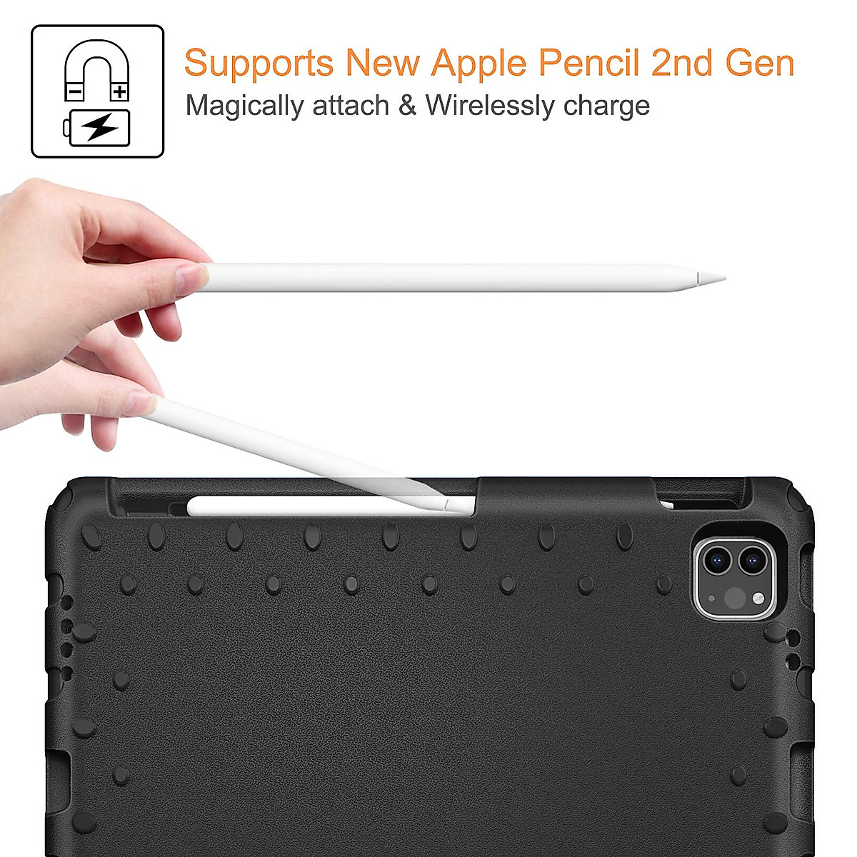 Fintie Case for iPad Air 5th / 4th Generation (2022/2020) 10.9 Inch, iPad Pro 11" (4th/3rd/2nd Gen)- Kiddie Lightweight Shockproof Kids Friendly Stand Cover, Pencil Holder, Black