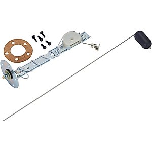 5-Gauge Set Complete Kit: 3-3/8" Mechanical Speedometer, 2-1/16" Component Gauges with White Face, Red Pointer & Chrome Bezel, Includes Tubing, Adapters, Fuel Level Sender