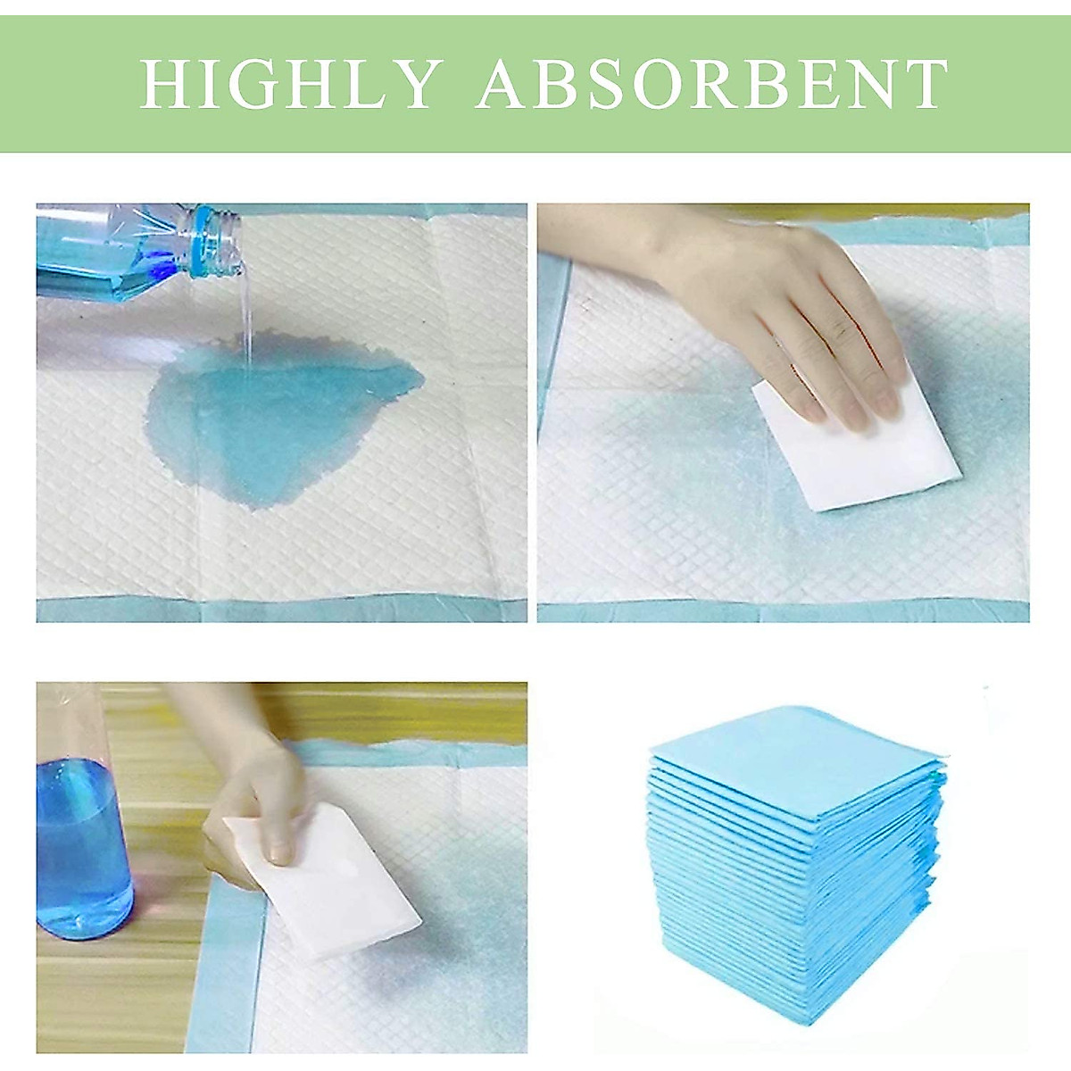 Payanwin 100 Pack Disposable Changing Pads Baby Disposable Underpads Waterproof Diaper Changing Pad Breathable Underpads Bed Table Protector Mat, 17.8 Inches x 13 Inches