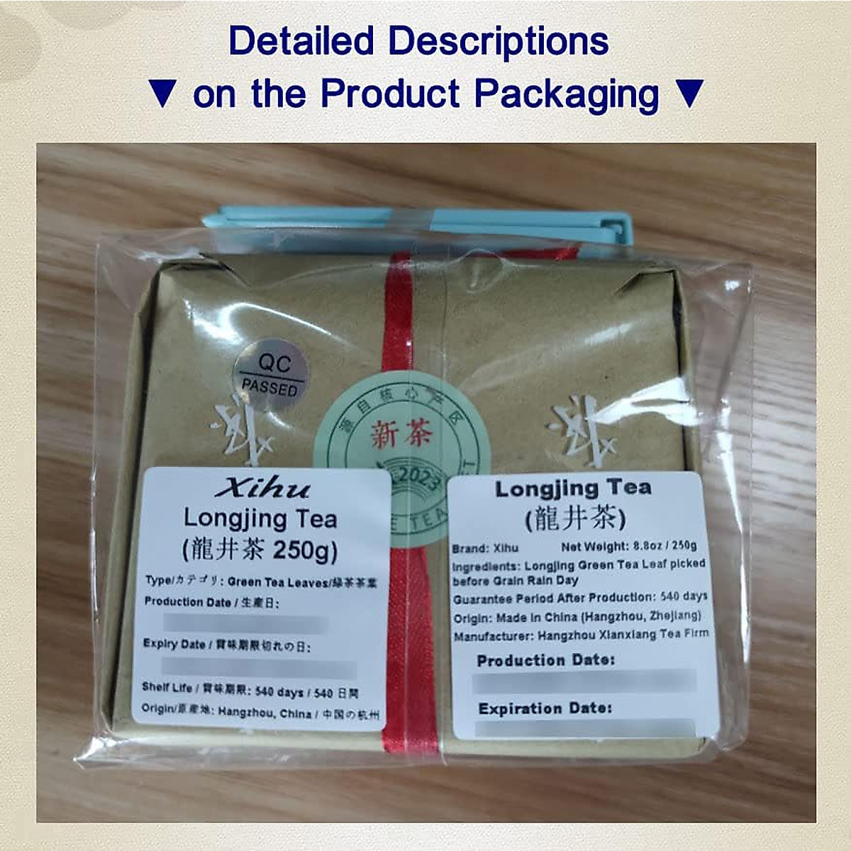 West Lake Longjing Tea(Yu Qian),Fresh Dragon Well Green Tea Leaf picked Before Grain Rain Day,Tea Farmer Direct Sale,250g/8.8 oz.,雨前龙井