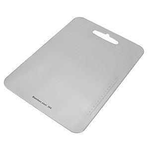 Cutting Board, 304 Stainless Steel Double Sided Cutting Chopping Boards Baking Board Heavy Duty Pastry Board for Kitchen Meat Vegetables Bread Cutting Mats(M)