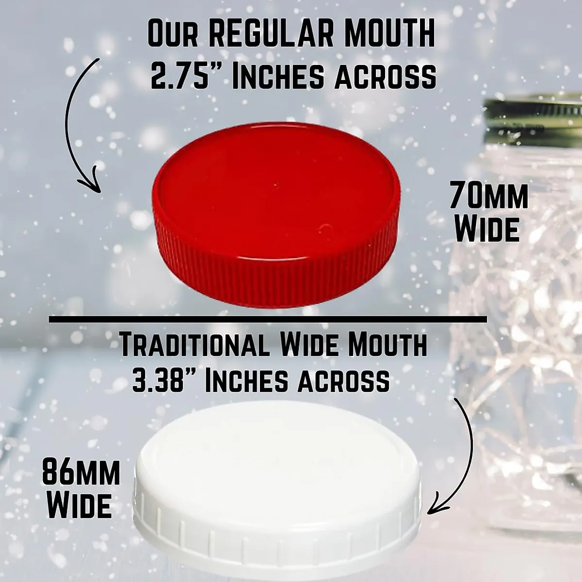 JARMING COLLECTIONS Glass Regular Mouth 24 oz Mason Jars with Lids & Bands - BPA Free Plastic Storage Lids - Made in USA - 24oz Mason Jars Regular Mouth 24 oz with Lids - Set of 2