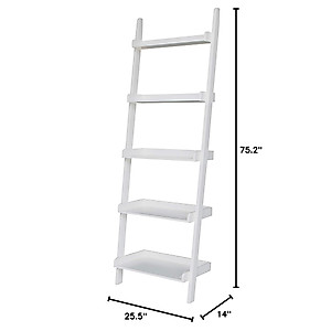 International Concepts 5 Tier Leaning Shelf, White