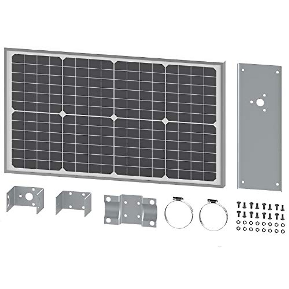 Ghost Controls 30 Watt Monocrystalline Solar Panel Kit for Automatic Gate Opener Systems Model AX30