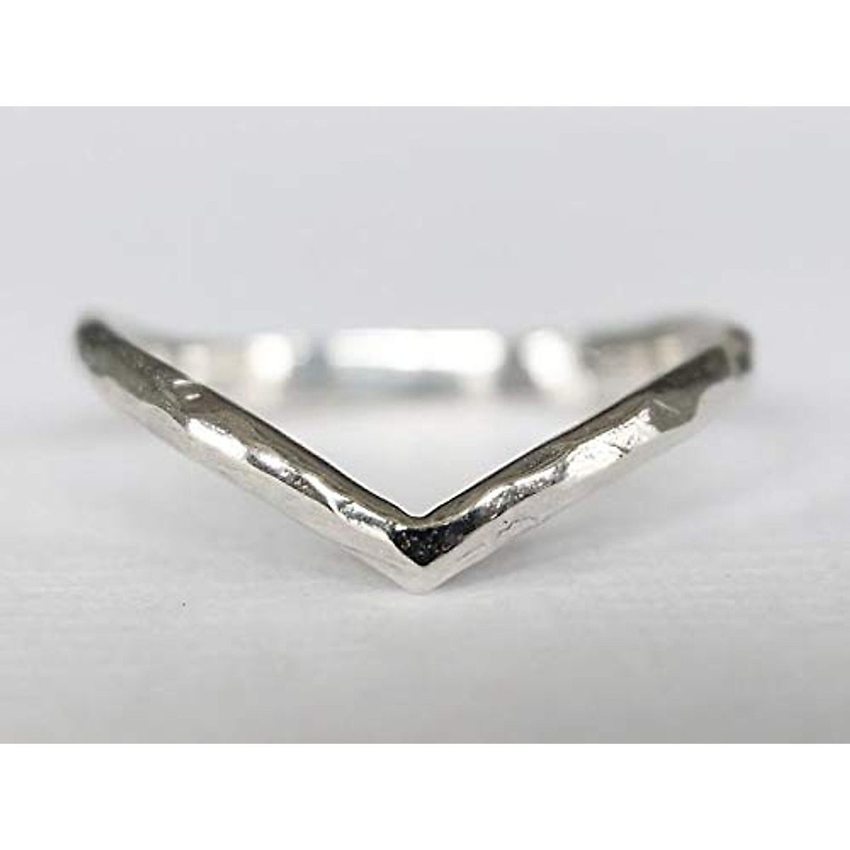 SOVATS Chevron Hammered Thumb Ring for Women 925 Sterling Silver Rhodium Plated - Simple, Stylish &Trendy Nickel Free Ring, Size 8