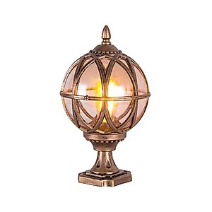 SYUFRE Outdoor Post Light Fixture IP65 Exterior Rainproof Glass Post Lanterns Globe Post Lamp Fence Table Light Lawn Garden Landscape Lamp for Courtyard Decorative Lighting