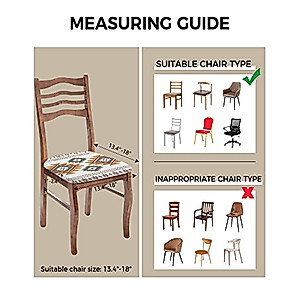 Vograud Seat Covers for Dining Room Chairs, Southwest Native American Tribal Totem Boho Fitted Stretch Jacquard Chair Seat Covers, Removable Washable Kitchen Dining Chair Slipcovers Protector Set