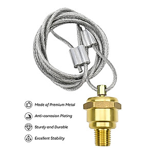 2 Pack of ¼” NPT Air Tank Drain Valve with 60" Cable, Air Brake Reservoir Drain Valve Air Compressor Drain Valve For Semi Trucks Replaces Haldex 12105 N3613AD