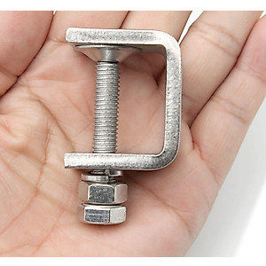 6Pcs Stainless Steel C-Clamp,wood Clamps,Tiger Clamp Heavy Duty,Wood Working Heavy Duty C-clamp with Wide Jaw Openings, for Welding/Carpenter/Building/Household Mount (6pc)