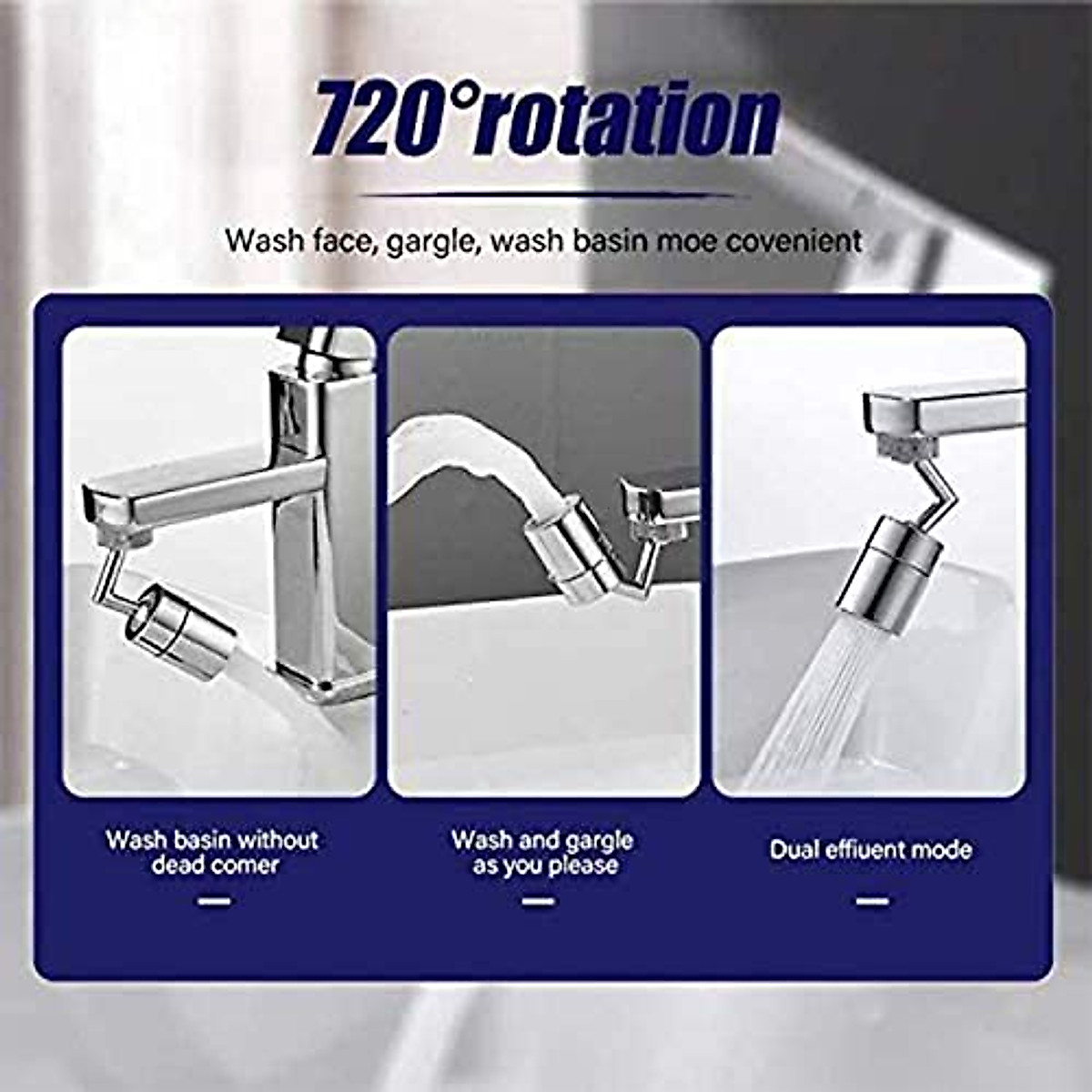 CHAOMIC 2PCS Universal Splash Filter Faucet 720 Rotating Faucet Extender Aerator Anti-Splash 4-Layer Net Filter Faucet Oxygen-Enriched Foam Leakproof Double O-Ring Sprayer Faucet