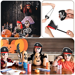 xutengy 5Pcs Pirate Accessories Halloween Costumes，Halloween Party Favor Supplies Include Tie Headband Pirate Hat ，Black Pirate Eye Patch for Kids Girls