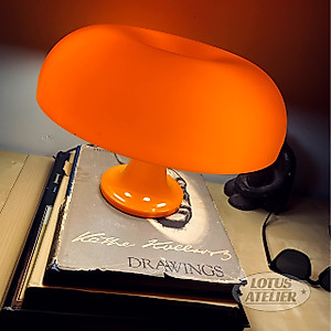 Lotus Atelier Orange Mushroom Lamp for Room Aesthetic Modern Lighting for Bedroom | Cool Retro Living Room Decor (Orange)