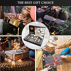 24-Piece Silverware Set Stainless Steel Cutlery Flatware Set with Premium Gift Box Service for 6, Modern & Classic Design Utensil Sets Includes Spoons, Forks & Knives, Dishwasher Safe