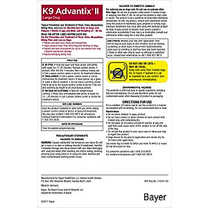 K9 Advantix II XL Dog Over 55 lbs & K9 Advantix II Large Dog 21-55 lbs Vet-Recommended Flea, Tick & Mosquito Treatment & Prevention | 1-Mo Supply Each