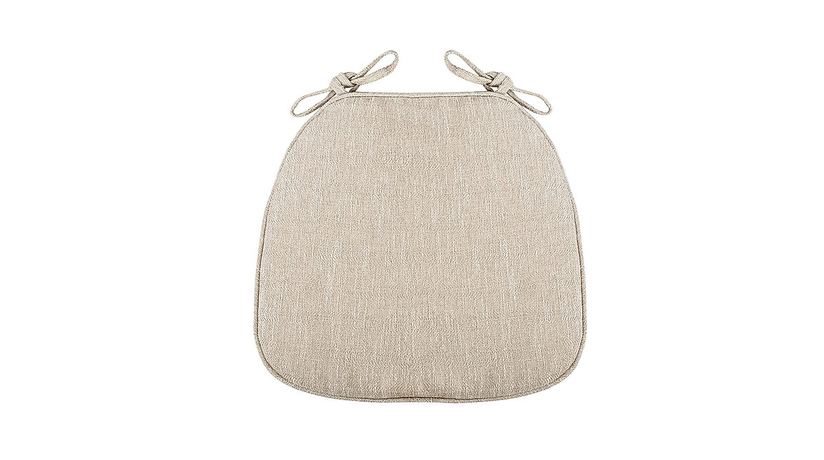 Comfortable Beige Chair Pads - Set of 6 Non-Slip Cushions