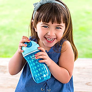 Chicco Insulated Flip-Top Straw Spill Free Baby Sippy Cup 9oz, Green/Teal, 12m+ (2pk)