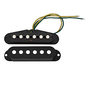 2Pcs Yootones Electric Guitar Single Coil Sound Pickup Audio Transducer Compatible with ST Guitar Replacement Part (Black)