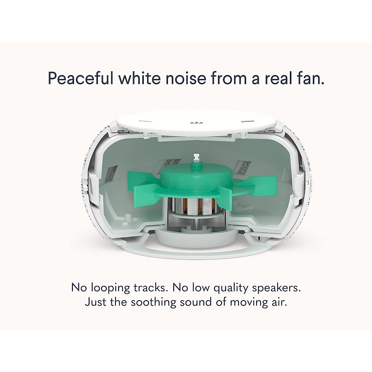 SNOOZ Pro - Smart White Noise Machine & Travel Case - Real Fan Inside, Non-Looping White Noise, Adjustable Tone & Volume - App-Based Remote Control & Sleep Timer (Cotton)