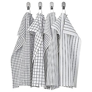 Ikea RINNIG Tea-Towel, White/Dark Gray/Patterned, 18x24 (45x60 cm)