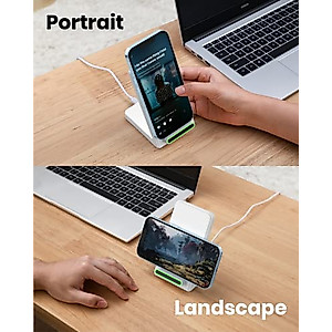 Wireless Charger, Wireless Charging Stand for iPhone 14/13/12 Pro Max/Pro/Mini, SE 11 X XR XS MAX 8 Plus, Wireless Phone Charger for Samsung S22/S21/S20/S10/S9+/Ultra, Note 20/10/9/8 (No AC Adapter)