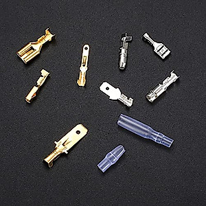 150 Pcs 2.8/4.8/6.3mm Quick Splice Male and Female Wire Spade Connectors, Wire Crimp Terminal Block Assortment Kit with Insulating Sleeve, for Electrical Wiring Car Audio Speaker Connectors