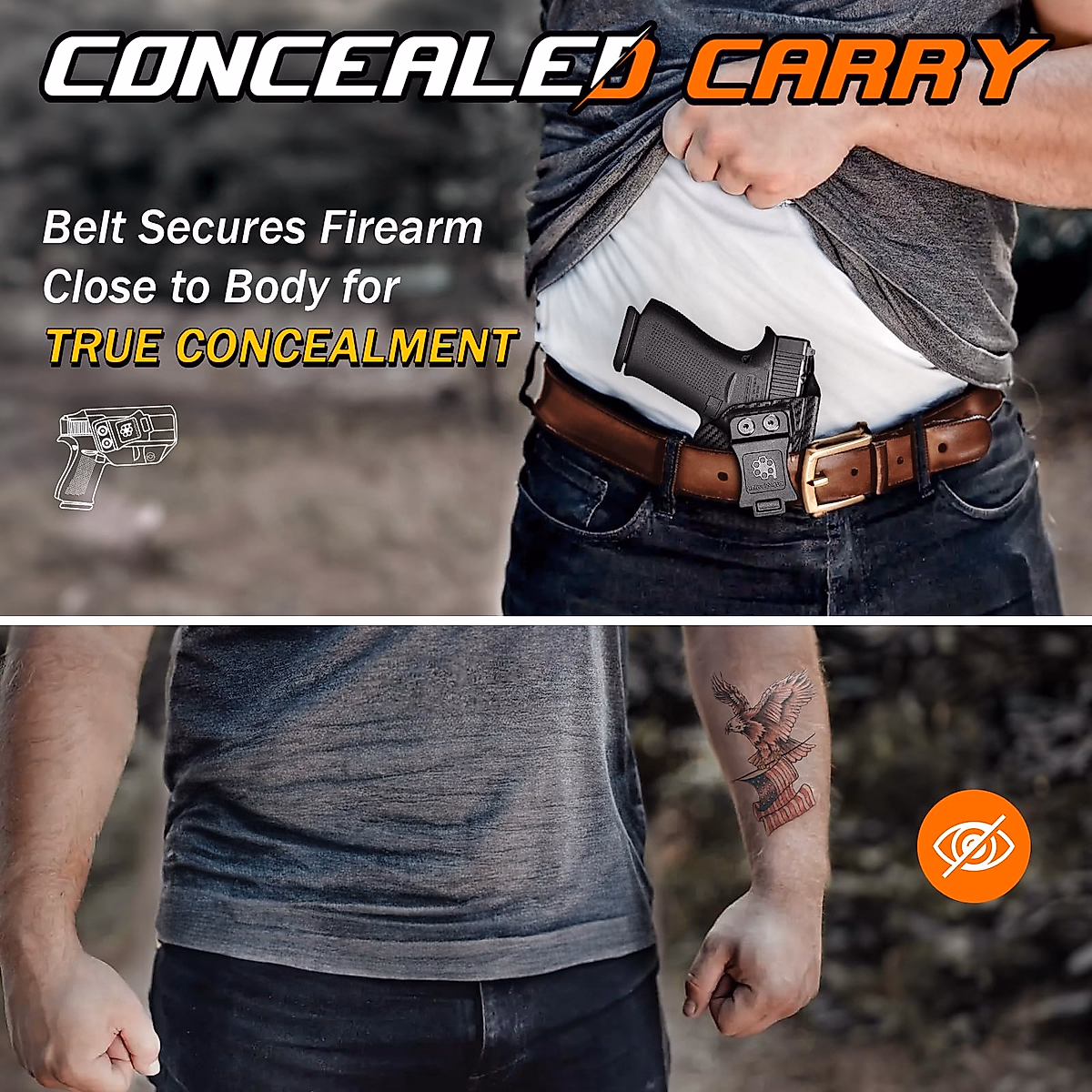 Amberide IWB & OWB KYDEX Holster Fit: Taurus G3 Pistol, Inside Waistband Concealed Carry, Adjustable Cant & 'Posi-Click' Retention, USA Made by Amberide