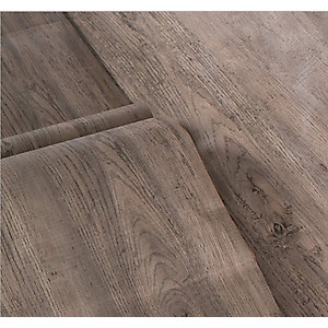 Teemall Brown Wood Grain 3D Contact Paper Self Adhesive Shelf Liner Dresser Drawer Cabinet Sticker 15.6in by 79 in（Gray Pomelo-Wood）