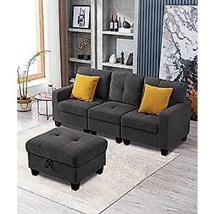 Aeffze Middle Module for Sofa Modular Modern Armless Couch Chair for Living Room (Dark Grey) F8001-HOME F8001-HOME