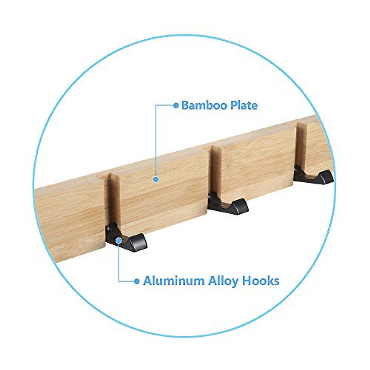 JSVER Wooden Coat Hooks Coat Rack Wall Mounted, Modern Coat Rack, Space-Saving Coat Hook with 4 Standard Retractable Hooks Hat Coat Hook for Entryway, Hallway, Bathroom, Living Room, Bedroom