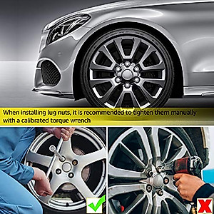 PUENGSI 24Pcs 12mmx1.5 Wheel Lug Nuts, Mag Seat Chrome M12x1.5 Lug Nuts, 1.46" Tall 13/16”Hex Closed End Lug Nuts with Washer Compatible for Toyota Camry Sienna Lexus Vehicles