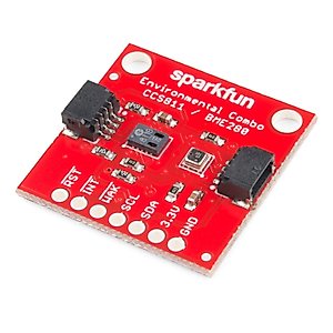 SparkFun Environmental Combo Breakout -CCS811/BME280 (Qwiic) -Provides Barometric Pressure Humidity Temperature TVOCs Equivalent CO2 (eCO2) Levels via I2C Operates 3.3V No Solder Polarized Connectors
