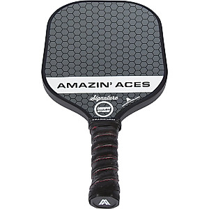 Amazin' Aces Signature Pickleball Single Paddle Blue - 1 USAPA-Approved Pickleball Racket with Graphite Face & Polymer Honeycomb Core, 1 Paddle Cover & 1 Carry Bag