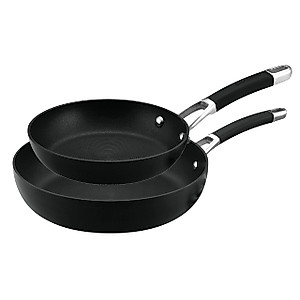 Circulon Premier Professional Hard Anodised 20/28 cm Frying Pan Twin Pack Set, 2-Piece - Black