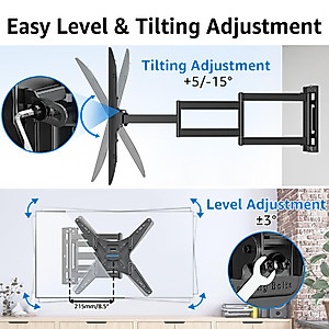 MOUNTUP Corner TV Wall Mount 30 inch Long Arm TV Mount for Most 26"-60" TVs, Full Motion TV Mount Articulating Wall Mount TV Bracket Max VESA 400x400mm, Smoothly Extendable, Holds up to 77 lbs MU0057