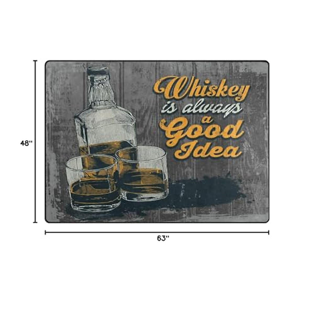 ALAZA Whiskey Always Good Idea with in Two Glasses and Bottle Quotes Vintage Area Rug Rugs for Living Room Bedroom 5'3"x4'