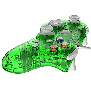 Wired 360 Controller Dual Vibrator Wired Gamepad Gaming Joypad, Green - PAWHITS