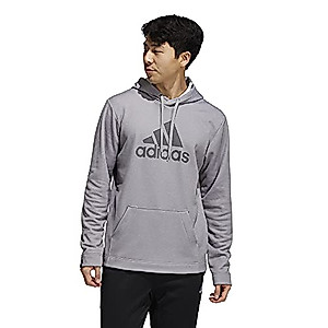 adidas Men's Game and Go Pullover Hoodie, Grey/Solid Grey, Medium