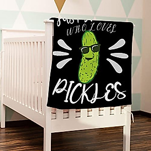 Cucumber Blanket, Gifts for Cucumber Lovers Men Women Adult, 80" x 60" Queen for Adults L Throw Soft Warm Flannel Just A Boy Who Loves Pickles Throw Blankets for Couch Chair Sofa Bed