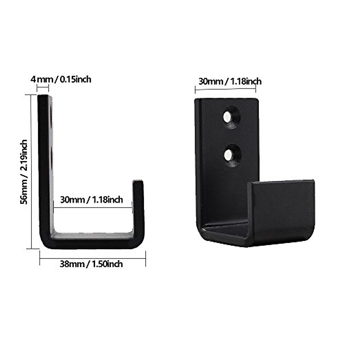 ZEKOO Sliding Barn Door Hardware Door Bottom Floor Guide Wall Guide with Screws Matte Black