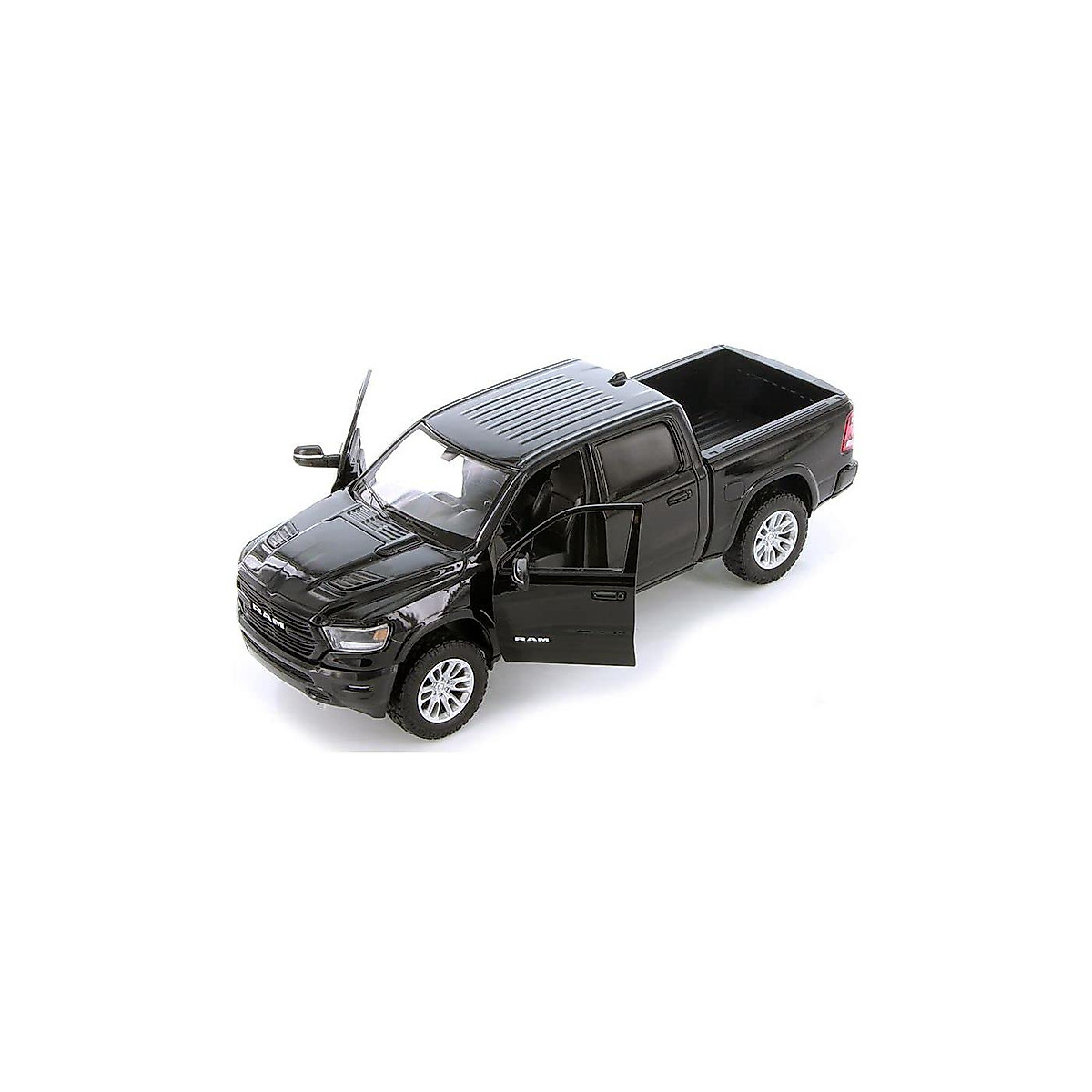 Dodge Ram 1500 Crew Cab Laramie, Black, 2019, Model Car,, Motormax 1:24