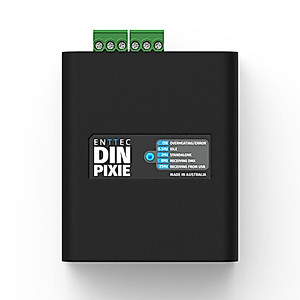 Enttec Din Pixie 73539 2-Universe DMX LED Pixel Controller, Black