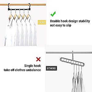 10 Pack Space Saving Hangers, Magic Closet Organization Clothes Hanger, Hanger Organizer for Closet, Closet Organizers and Storage for Room Wardrobe Heavy Clothes, Shirts ,Pants, Dresses, Coats