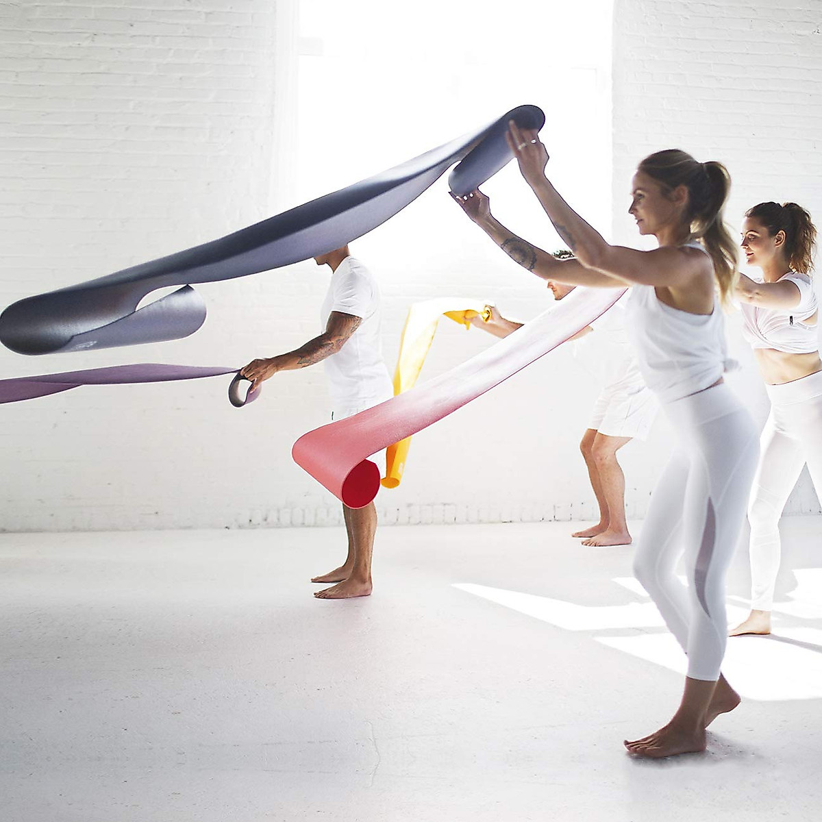 B YOGA Mat for Men & Women | Extra Thick 4mm (1/8-inch) Non-slip Workout Mat | Eco-friendly Exercise Mat | Perfect for Pilates, Yoga & Floor Exercises | 71" Long, Charcoal