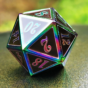 HAOMEJA DND Metal dice Color Changing Temperature dice D&D Set Dungeons and Dragons Role Playing Dice Black White