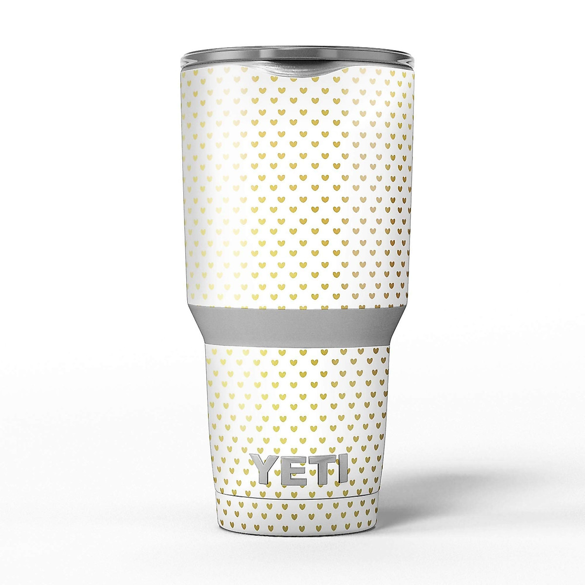 Design Skinz Tiny Golden Hearts Pattern - Skin Decal Vinyl Wrap Kit Compatible with The Yeti Rambler Cooler Tumbler Cups